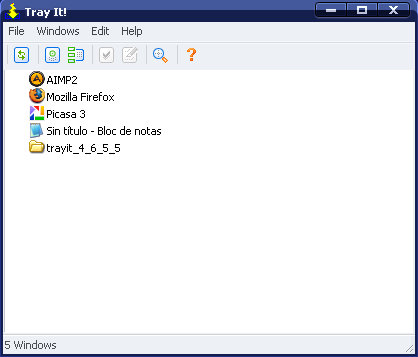TrayIt!, para minimizar cualquier ventana a la bandeja del sistema ...