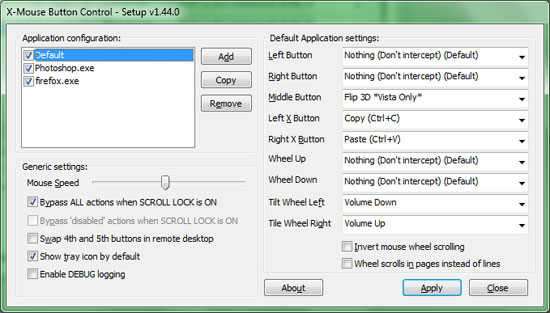 X-Mouse Button Control, para cambiar la configuración de botones del ...
